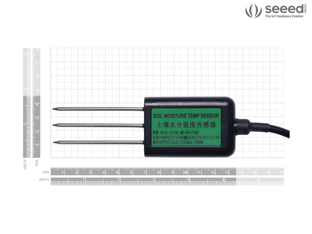 Industrial-grade Soil Moisture & Temperature Sensor MODBUS-RTU RS48...