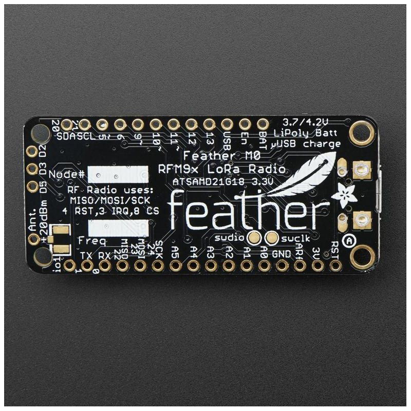 Adafruit Feather M0 with RFM95 LoRa Radio - 900MHz - RadioFruit