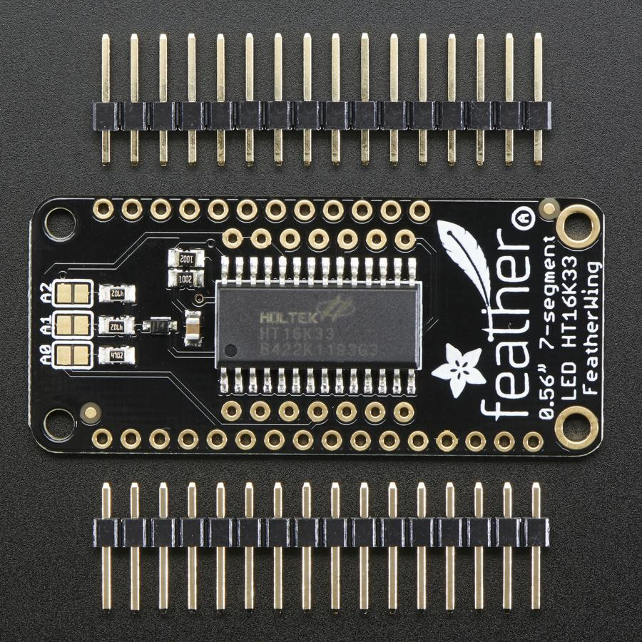 Adafruit 4-Digit 7-Segment LED Matrix Display FeatherWing - Blue