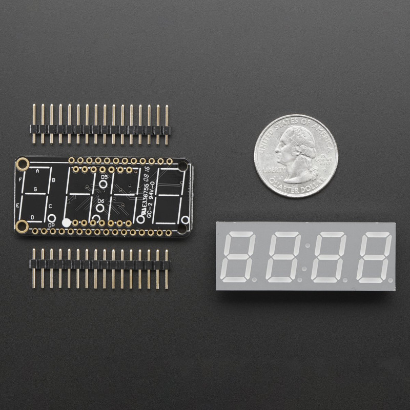 Adafruit 4-Digit 7-Segment LED Matrix Display FeatherWing - Red