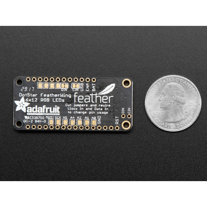 Adafruit DotStar FeatherWing - 6 x 12 RGB LEDs