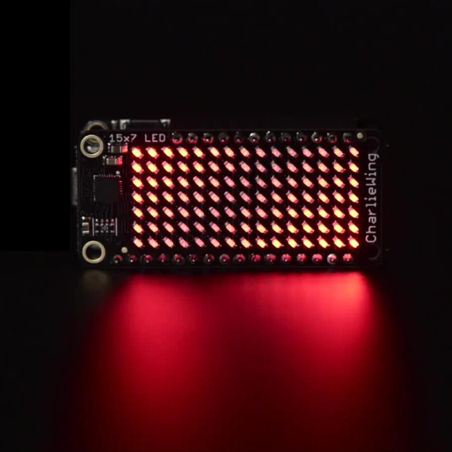 Adafruit 15x7 CharliePlex LED Matrix Display FeatherWing - Green