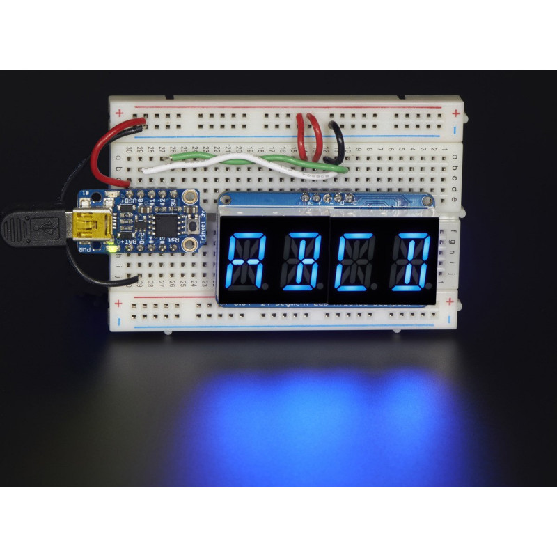 Quad Alphanumeric Display - 0.54" Digits w/ I2C Backpack - Red