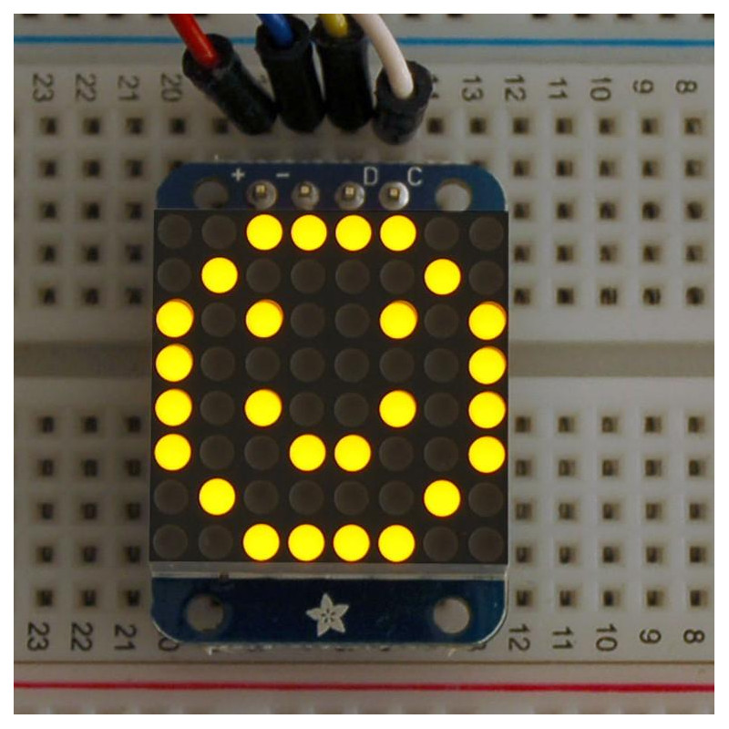 Adafruit Mini 0.7" 8x8 LED Matrix w/I2C Backpack - Red