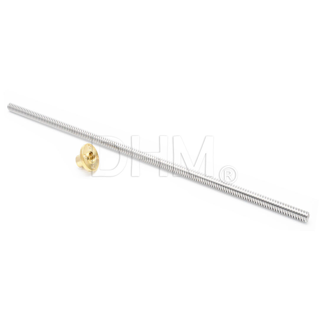 Trapezoidal rolled thread spindles TR8 pitch 2mm - 4 principles 100cm