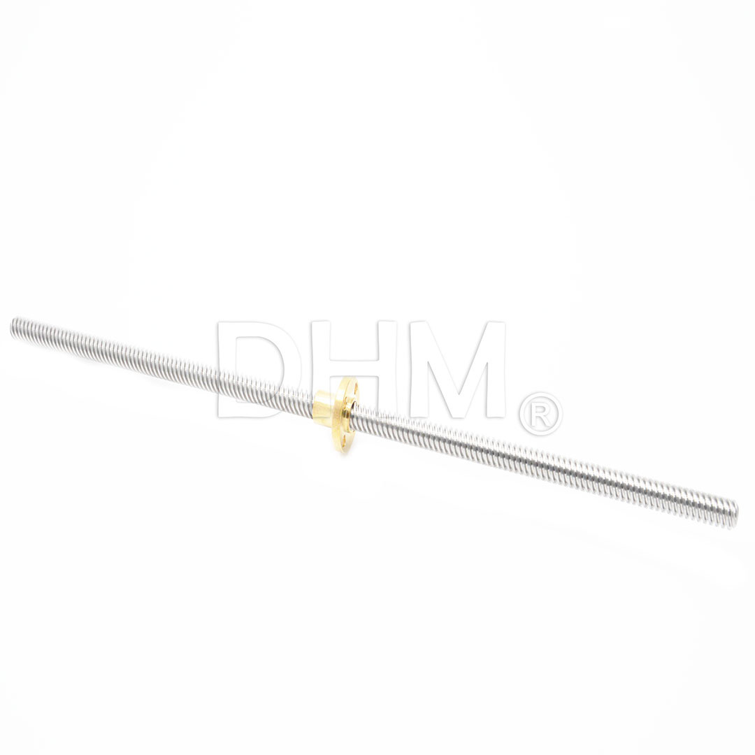 Trapezoidal rolled thread spindles TR8 pitch 2mm - 4 principles 100cm