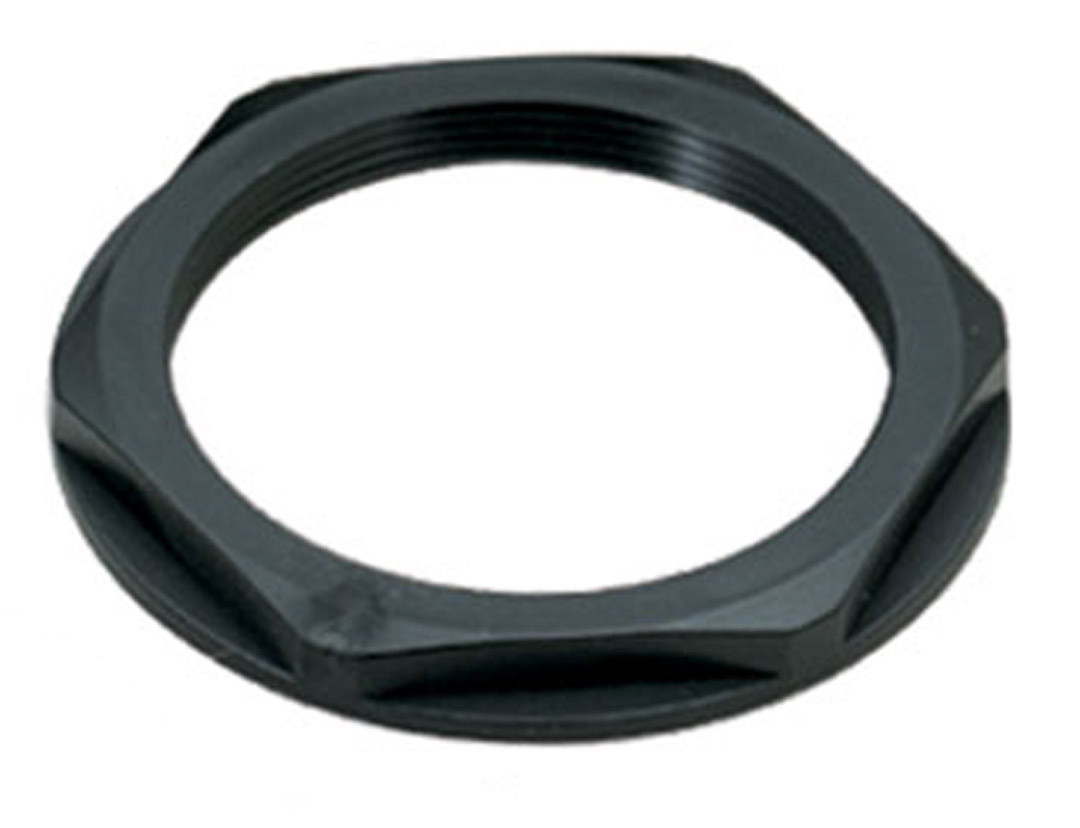 LOCK NUT WITH COLLAR PG11 BLACK FOR FITTING