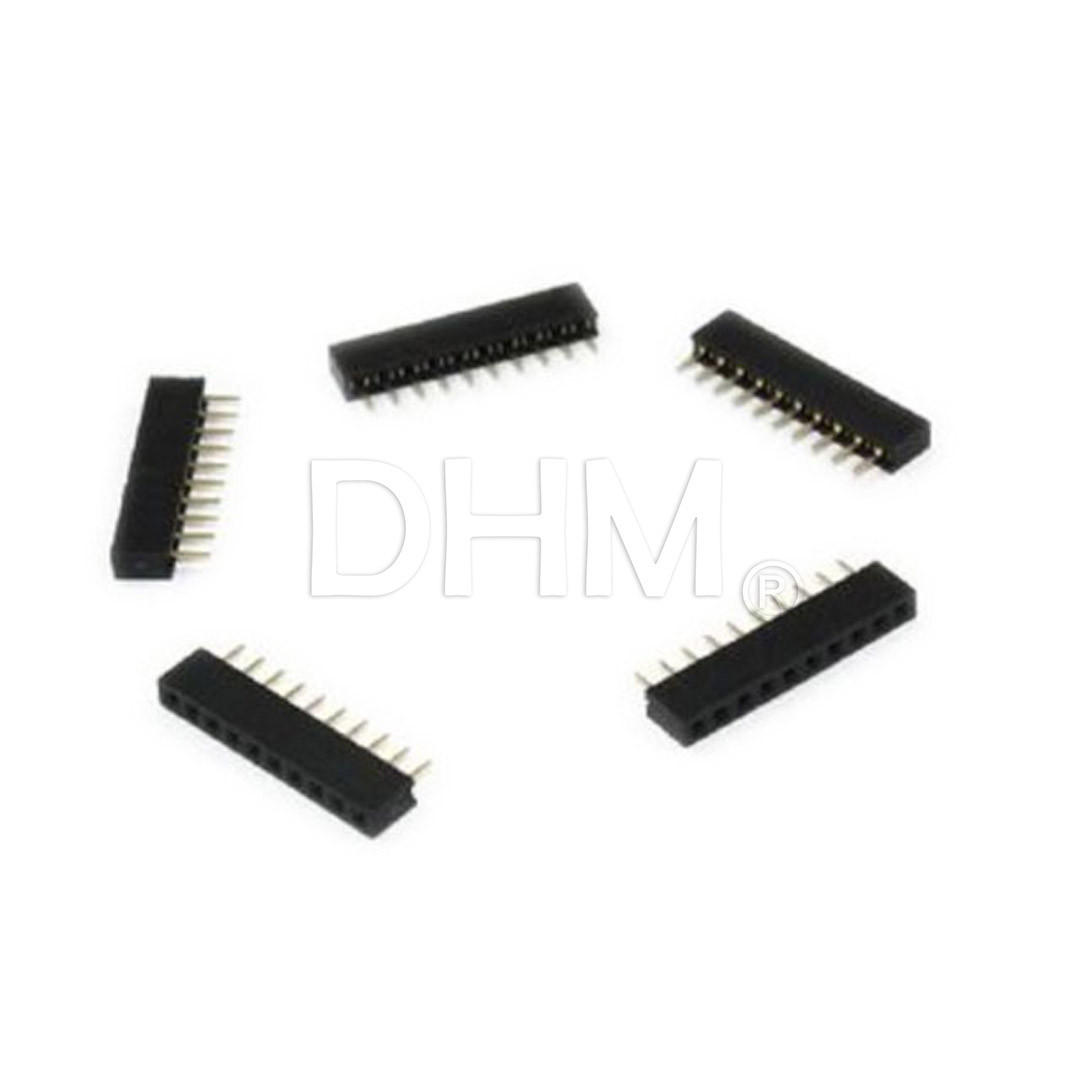 Female strip line connector 10 pin pitch 2 mm