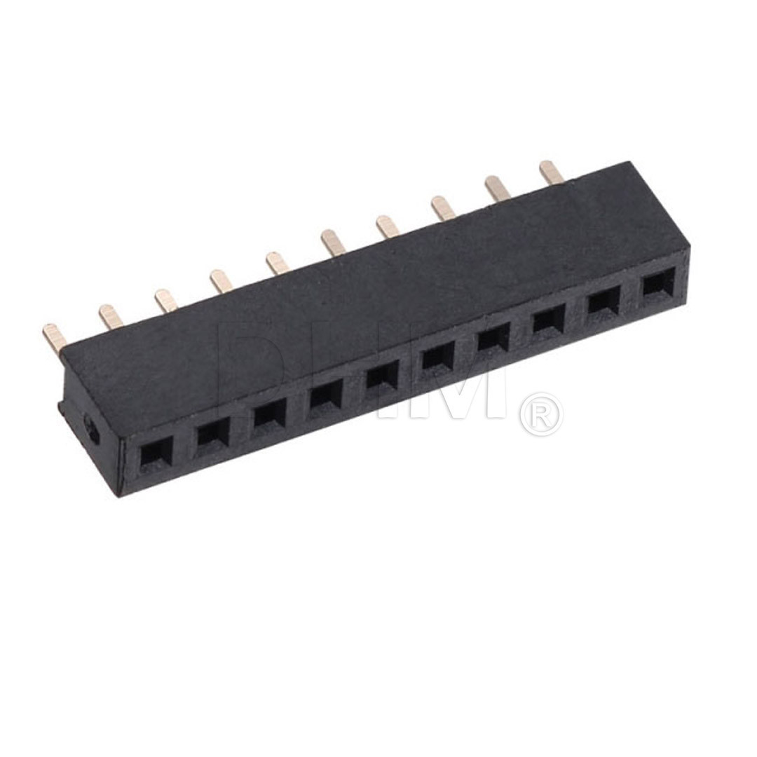 Female strip line connector 10 pin pitch 2 mm