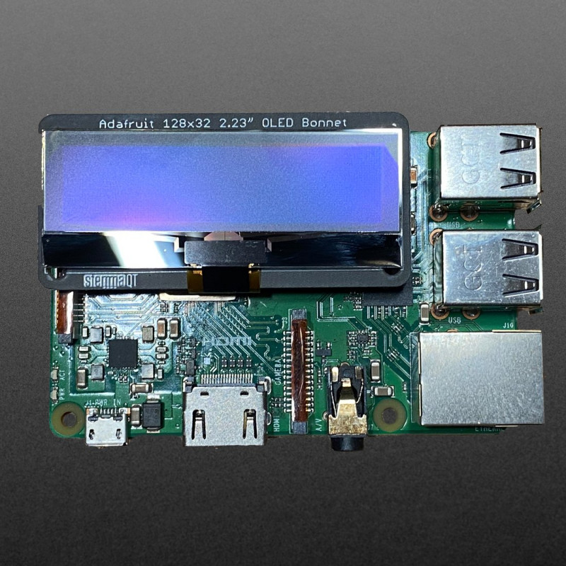 Adafruit 2.23" Monochrome OLED Bonnet for Raspberry Pi