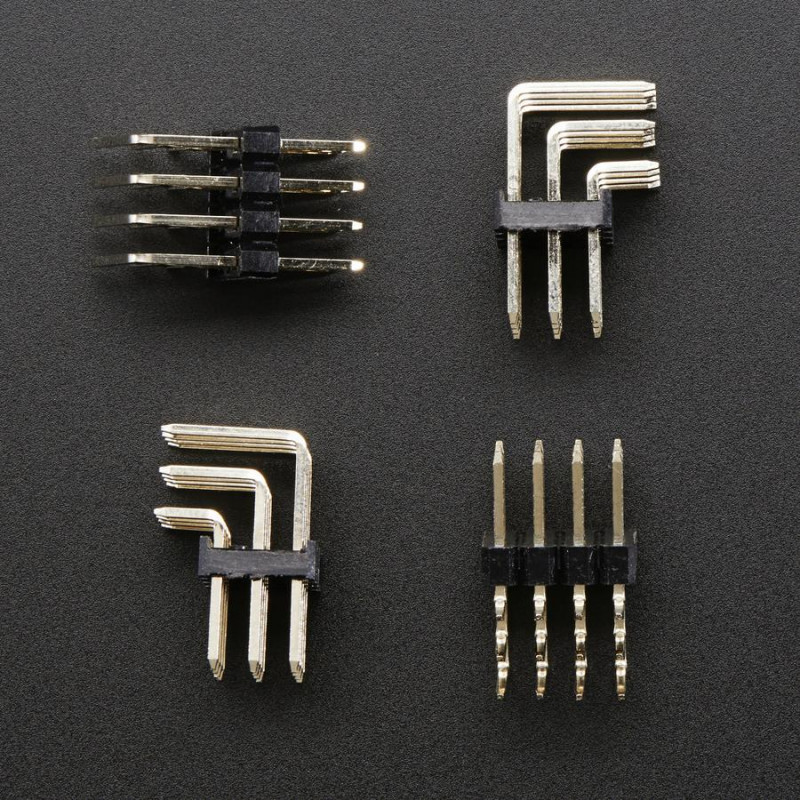 3x4 Right Angle Male Header - 4 pack