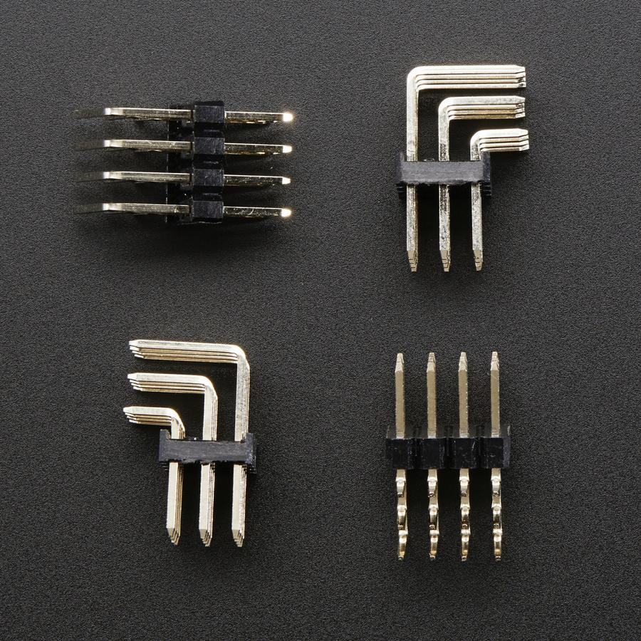 3x4 Right Angle Male Header - 4 pack