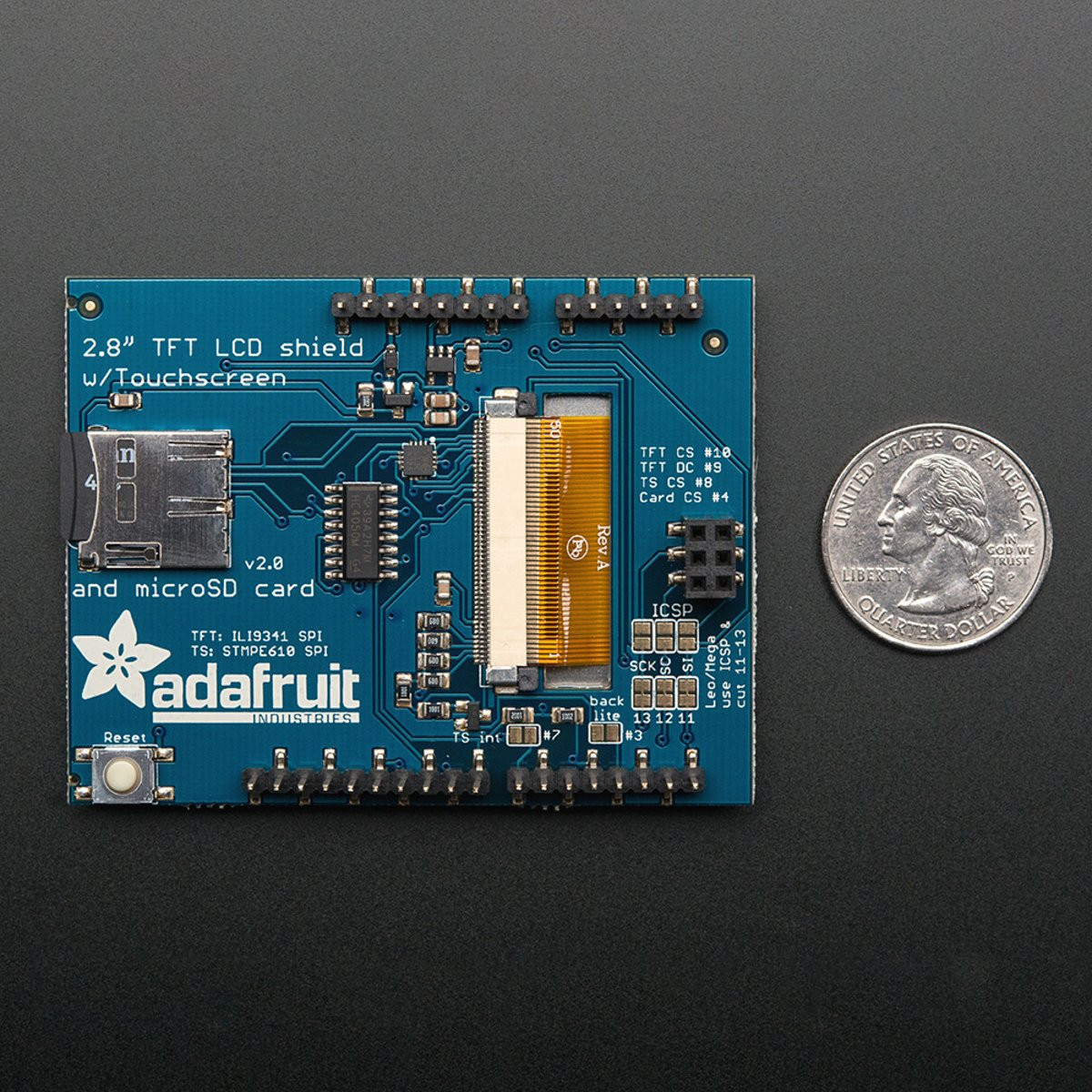 2.8" TFT Touch Shield for Arduino with Resistive Touch Screen