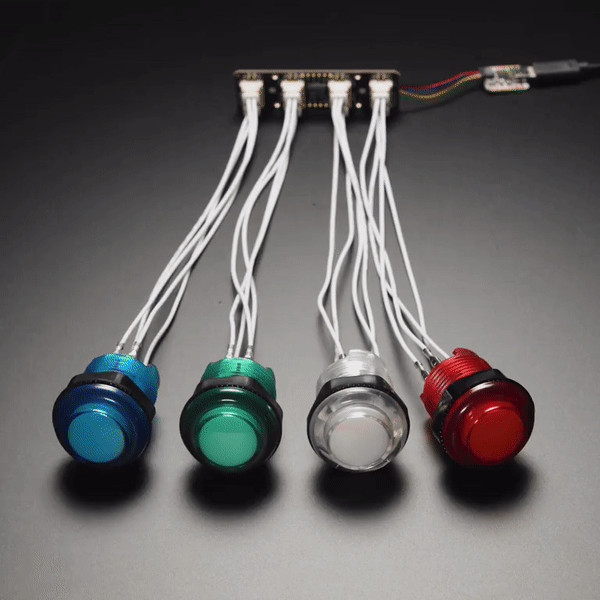 Adafruit Botón LED Arcade 1x4 - STEMMA QT I2C Breakout - STEMMA QT ...