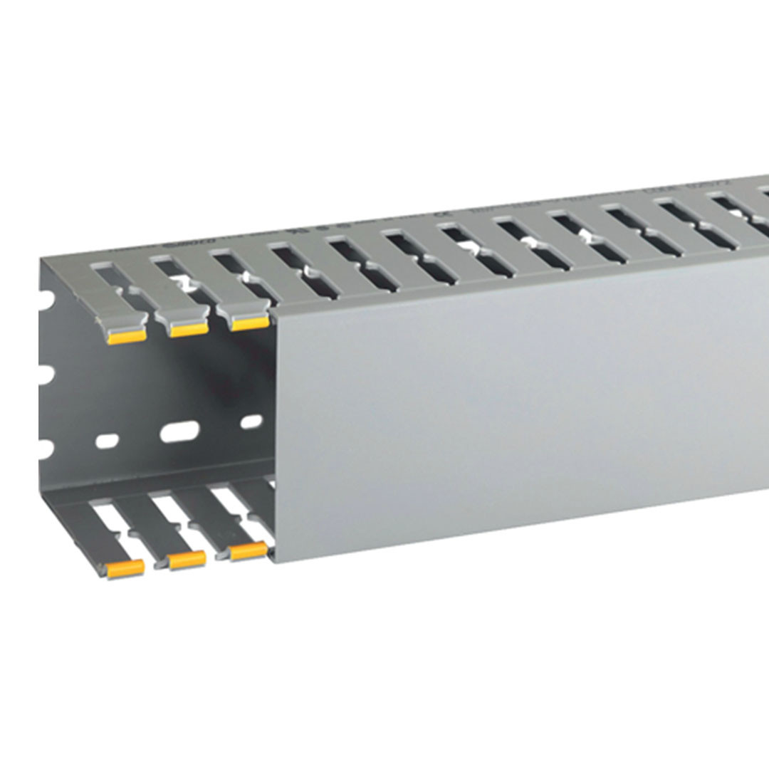 Kabelkanal 80x80 mm - Schlitz 8 mm - grau - pro Meter