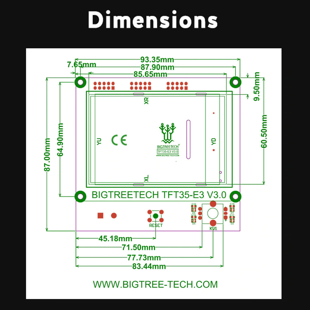 TFT35-E3 V3.0 BIGTREETECH - RGB LCD screen for 3D printers