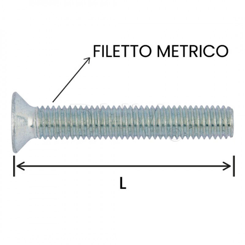 Galvanized 3x20 socket countersunk flat head screw - Pack of 500 pi...