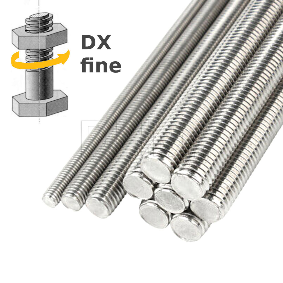 Galvanized threaded rod fine pitch M16 L.1000 mm - 1 meter