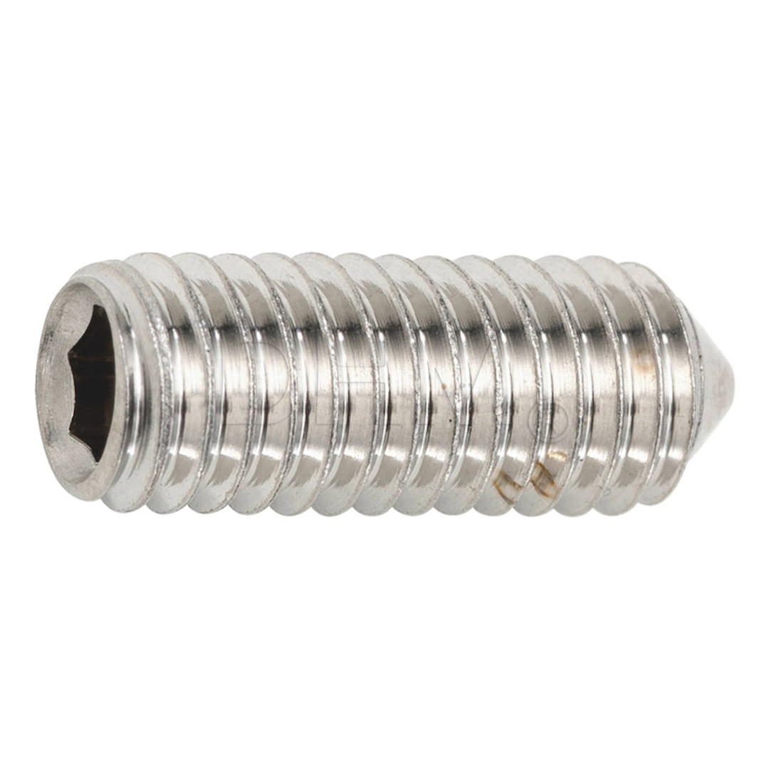 Grain with hexagon socket M6x16 conical tip - headless screw stainl...