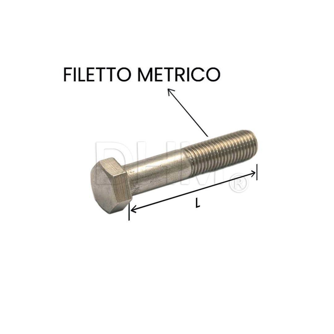 Vite 12x55 testa esagonale con filettatura parziale inox