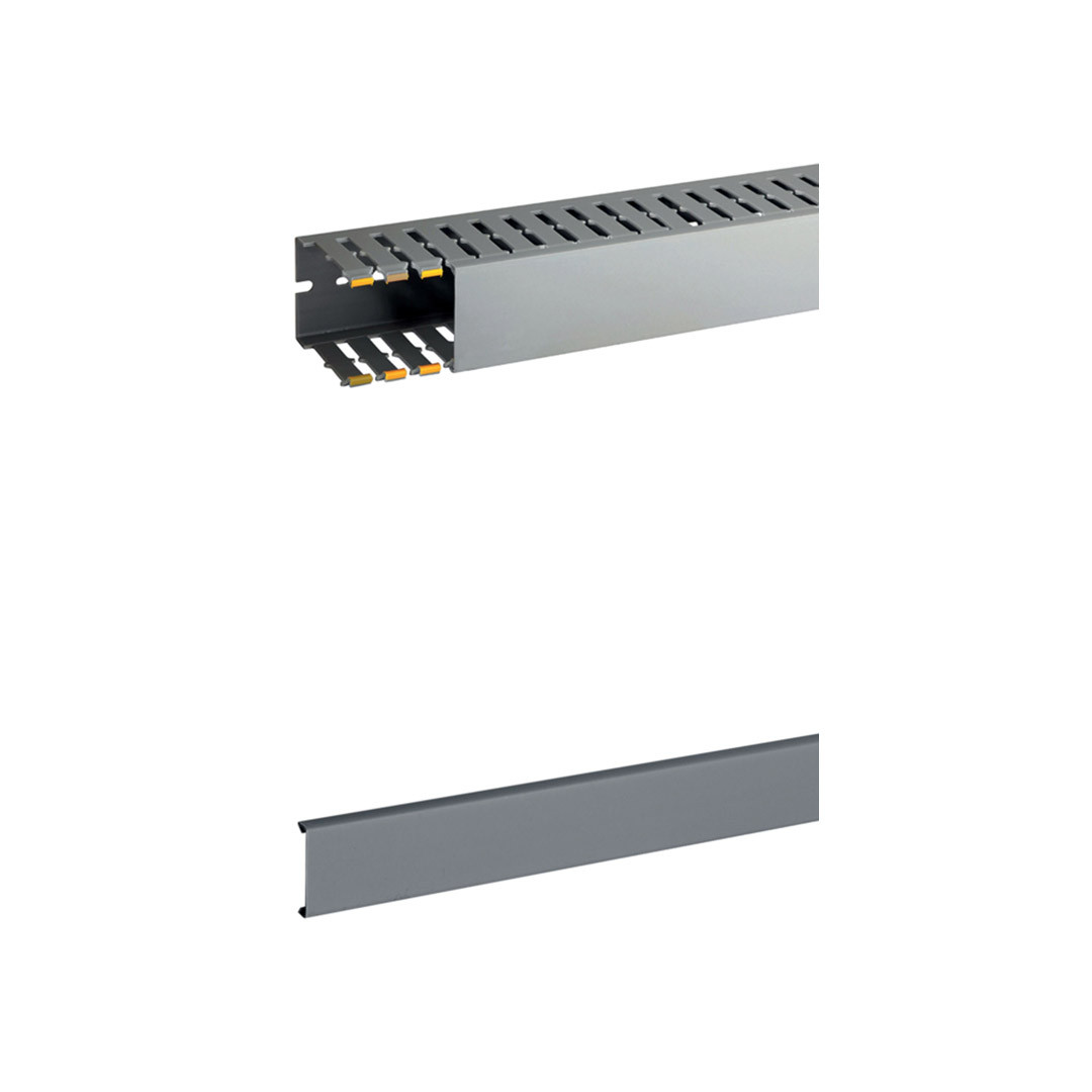 Canal para cables 40x60 mm - ranura 4 mm - gris - por metro + Tapa