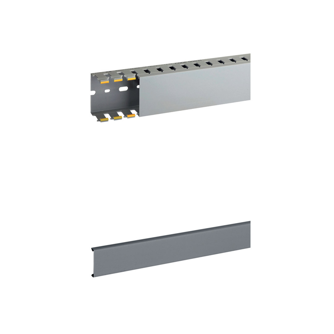 Cable duct for cable wiring 60x40 mm - slot 8 mm - gray color - by ...