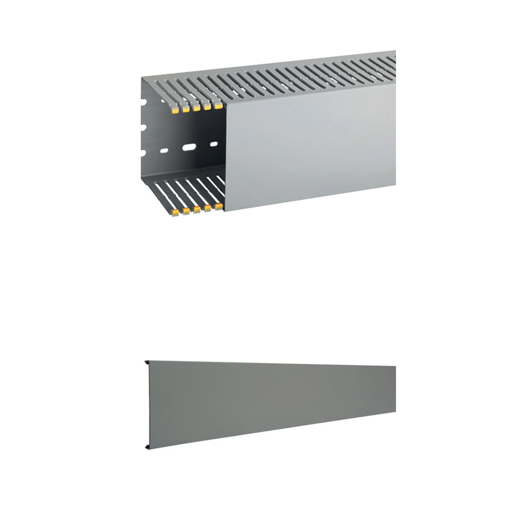 Cable duct for cable wiring 100x100 mm - slot 4 mm - gray color - b...