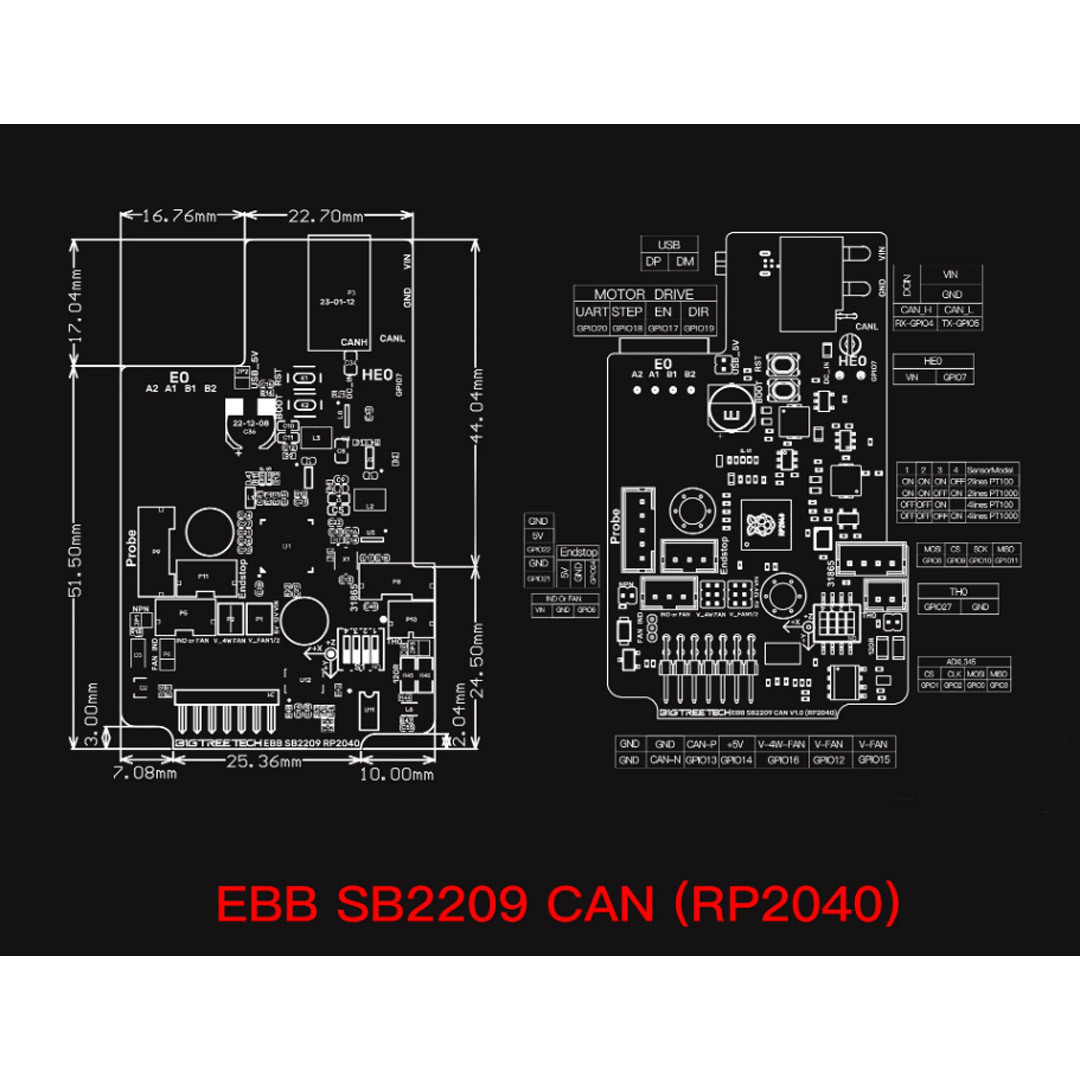 BIGTREETECH EBB SB2209 CAN V1.0 (RP2040) for Voron StealthBurner