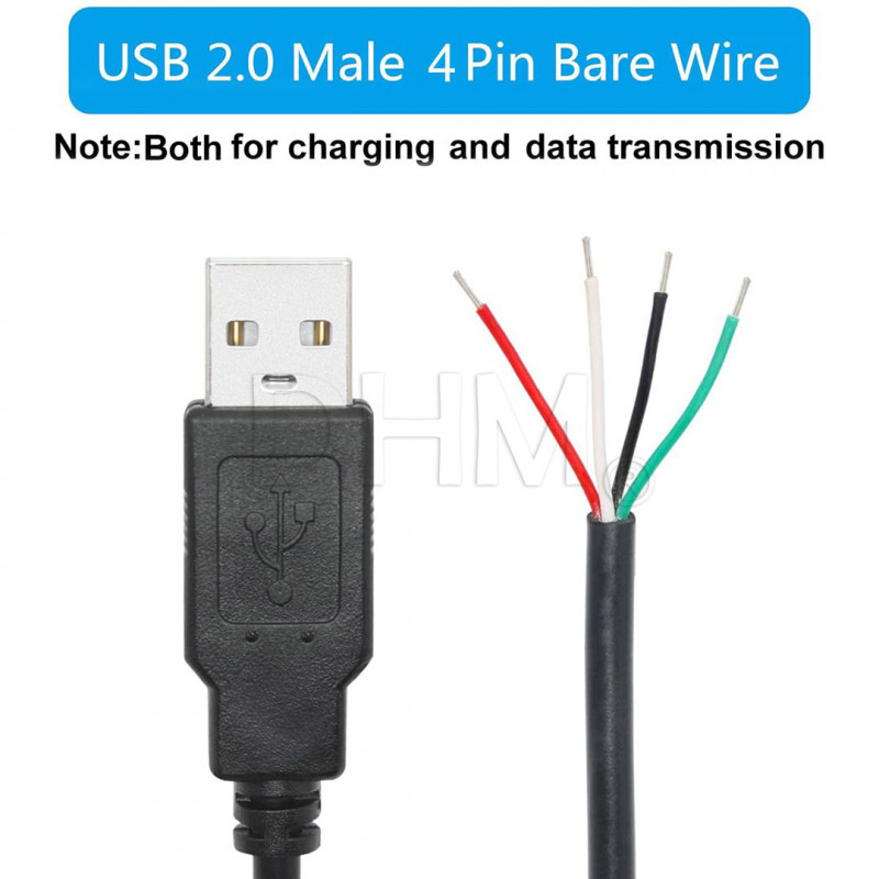 USB 2.0 male to 4-pin extension cable - 1 meter