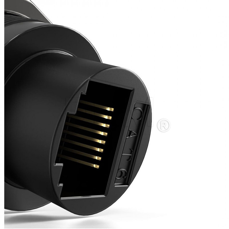 RJ45 panel-mounted socket - 22mm female-to-female adapter