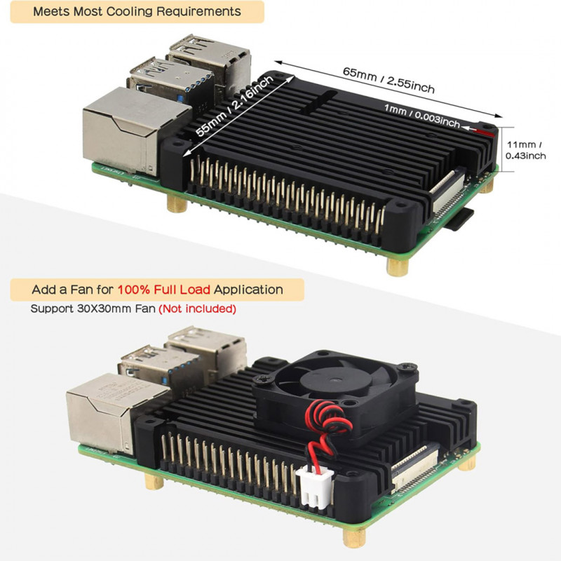 Geekworm Raspberry Pi 4 11 mm Embedded Heatsink